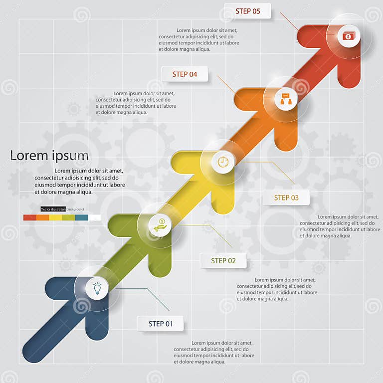5 Steps Chart Template/graphic or Website Layout. Stock Vector ...