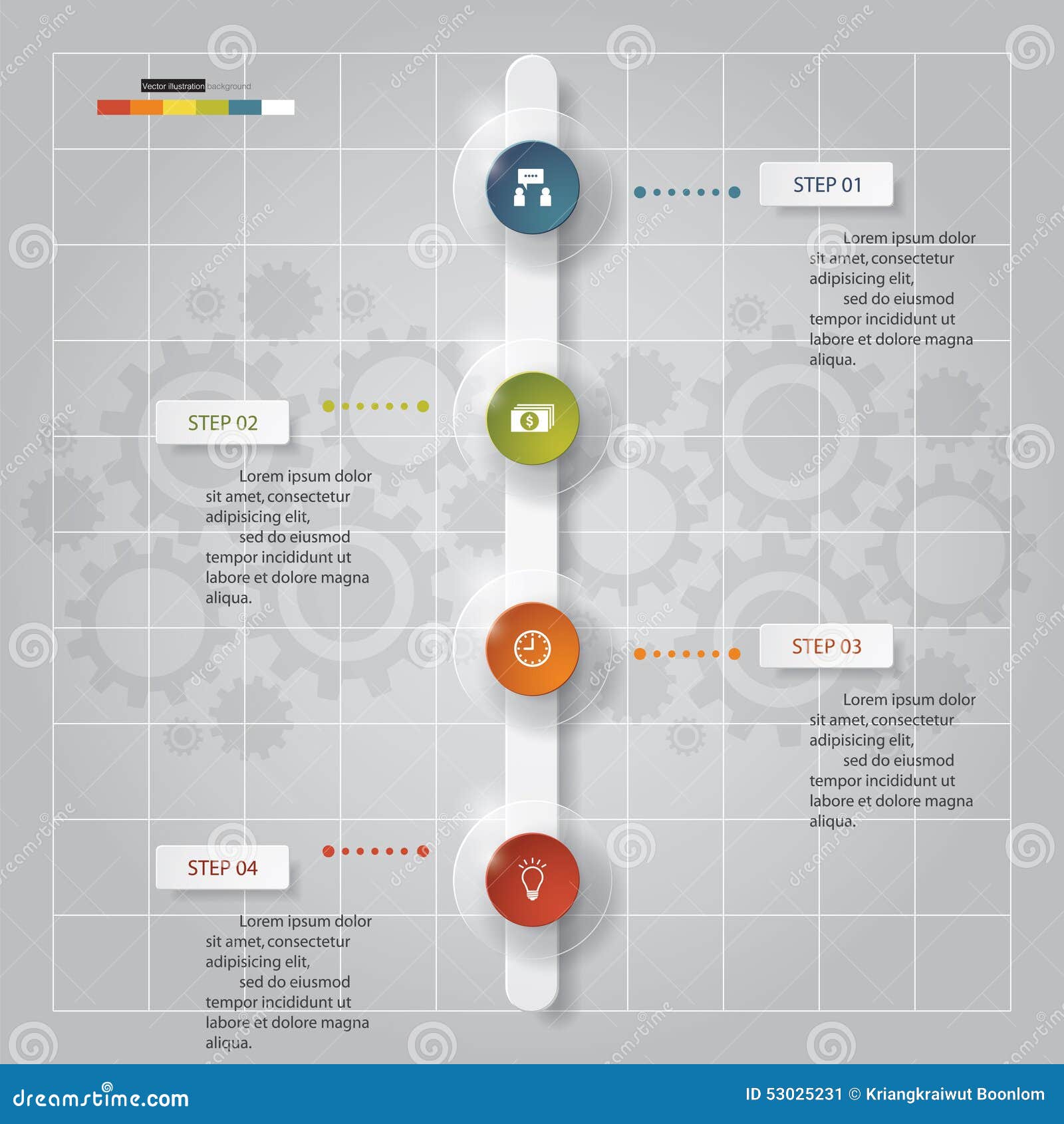 4 Steps Chart Template/graphic or Website Layout. Stock Illustration ...