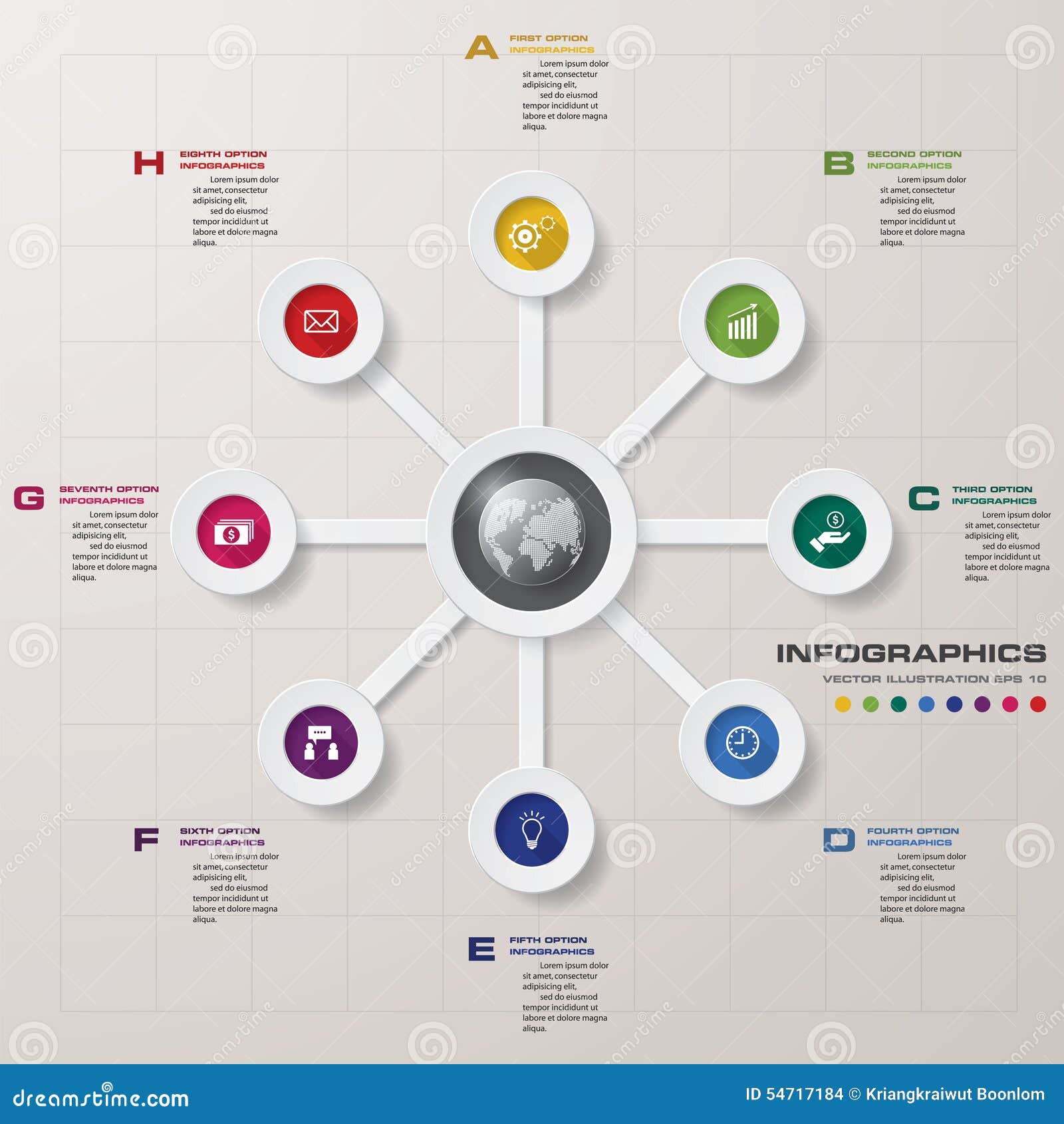 8 Steps Chart Template/graphic or Website Layout. Stock Vector ...
