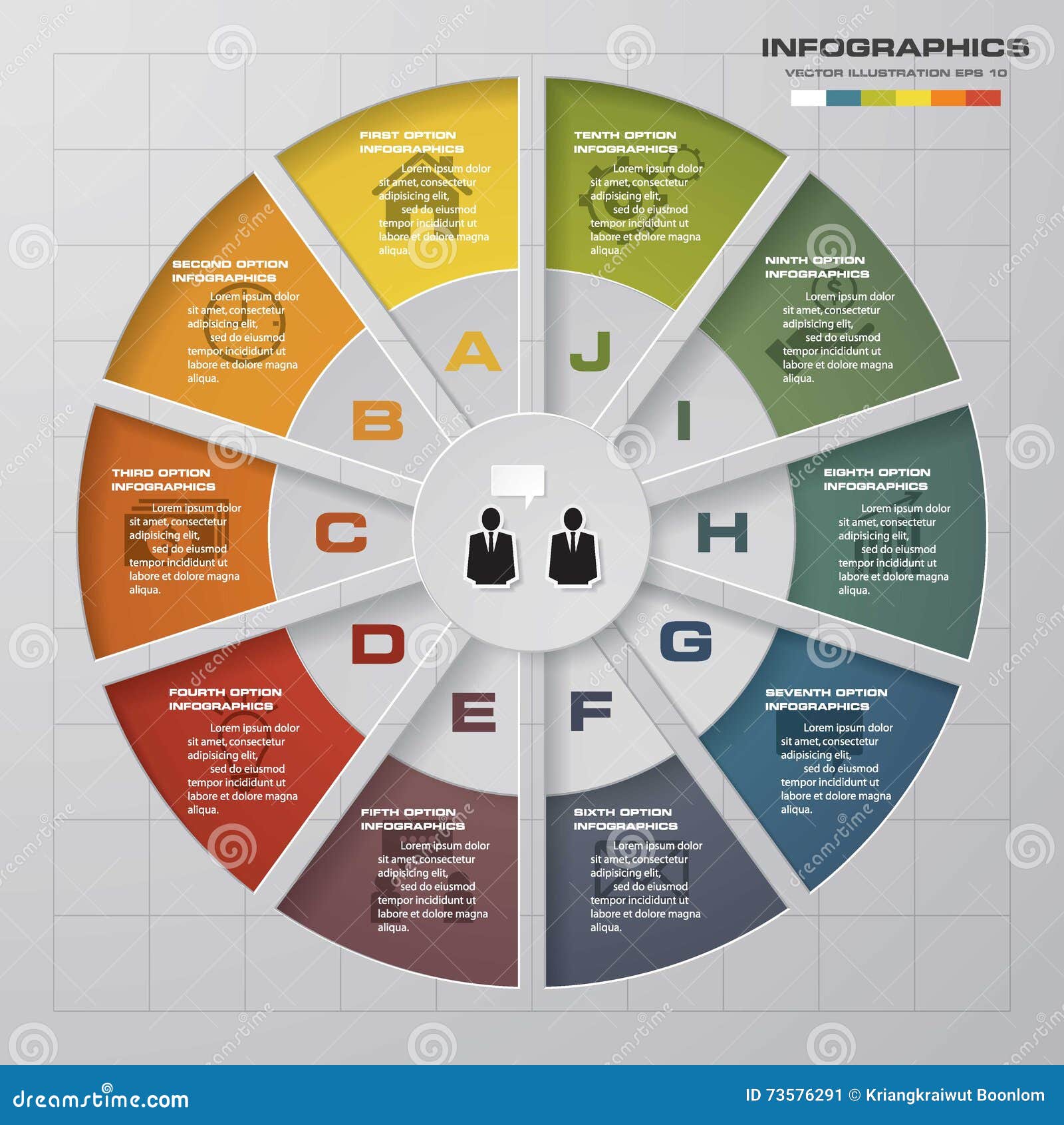 10 Steps Chart Template/graphic or Website Layout. Stock Vector ...