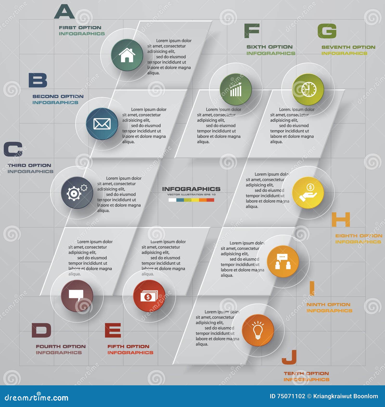 10 Steps Chart Template/graphic or Website Layout. Stock Vector ...