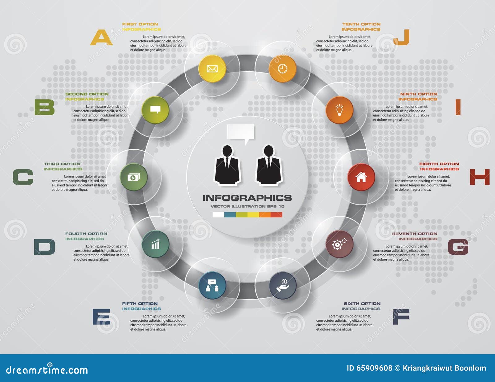 10 Steps Chart Template/graphic or Website Layout. Stock Vector ...