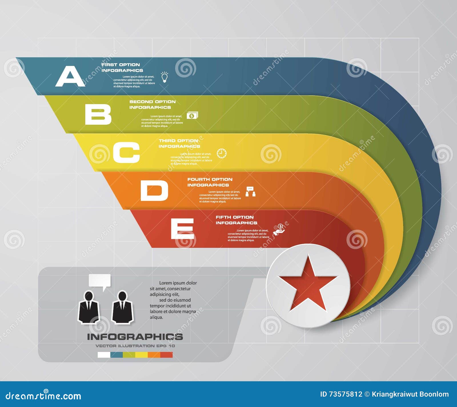 5 Steps Chart Template/graphic or Website Layout. Stock Vector ...