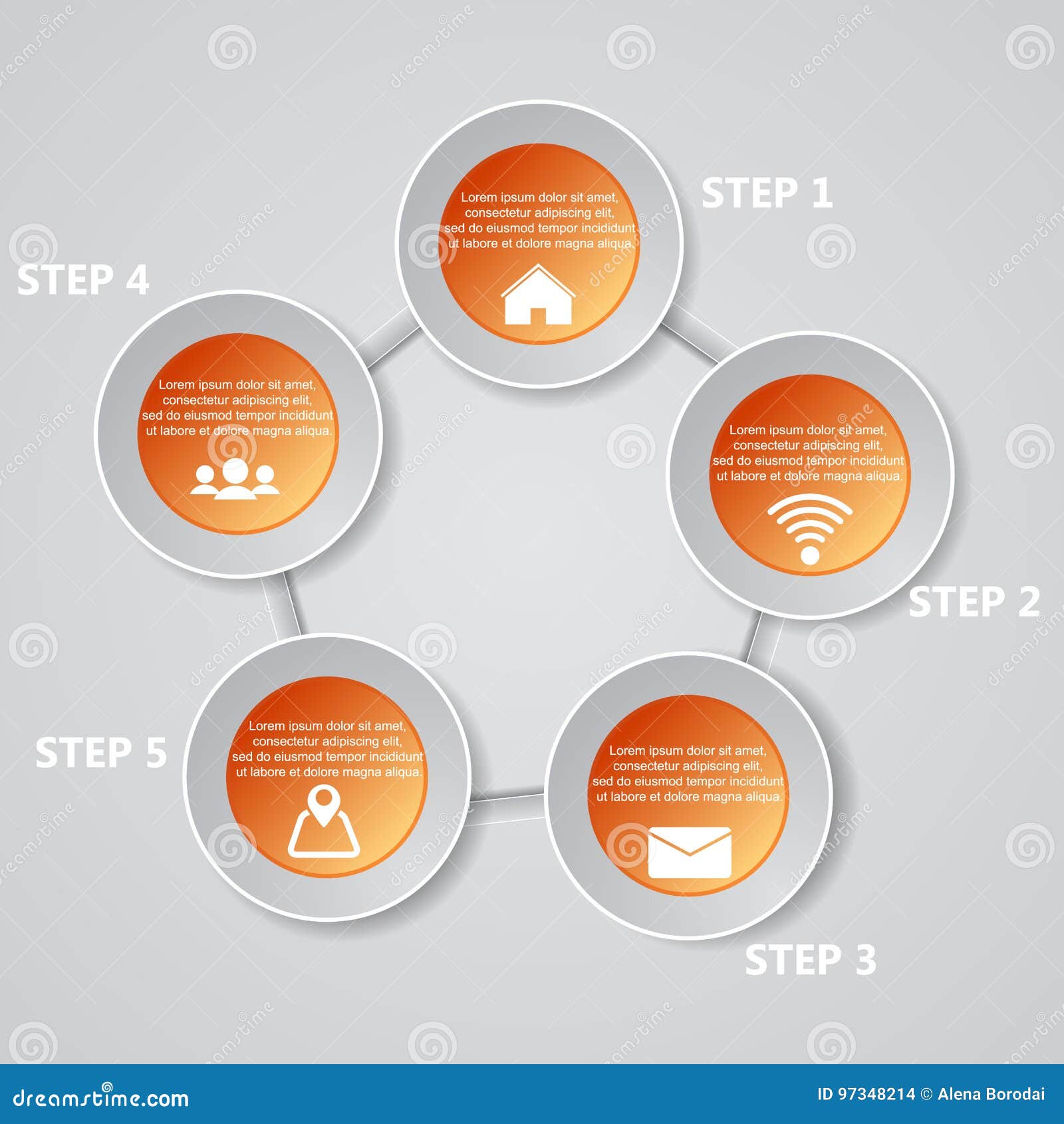 5 Steps Chart Template. Graphic or Website Layout. Vector. Stock Vector ...