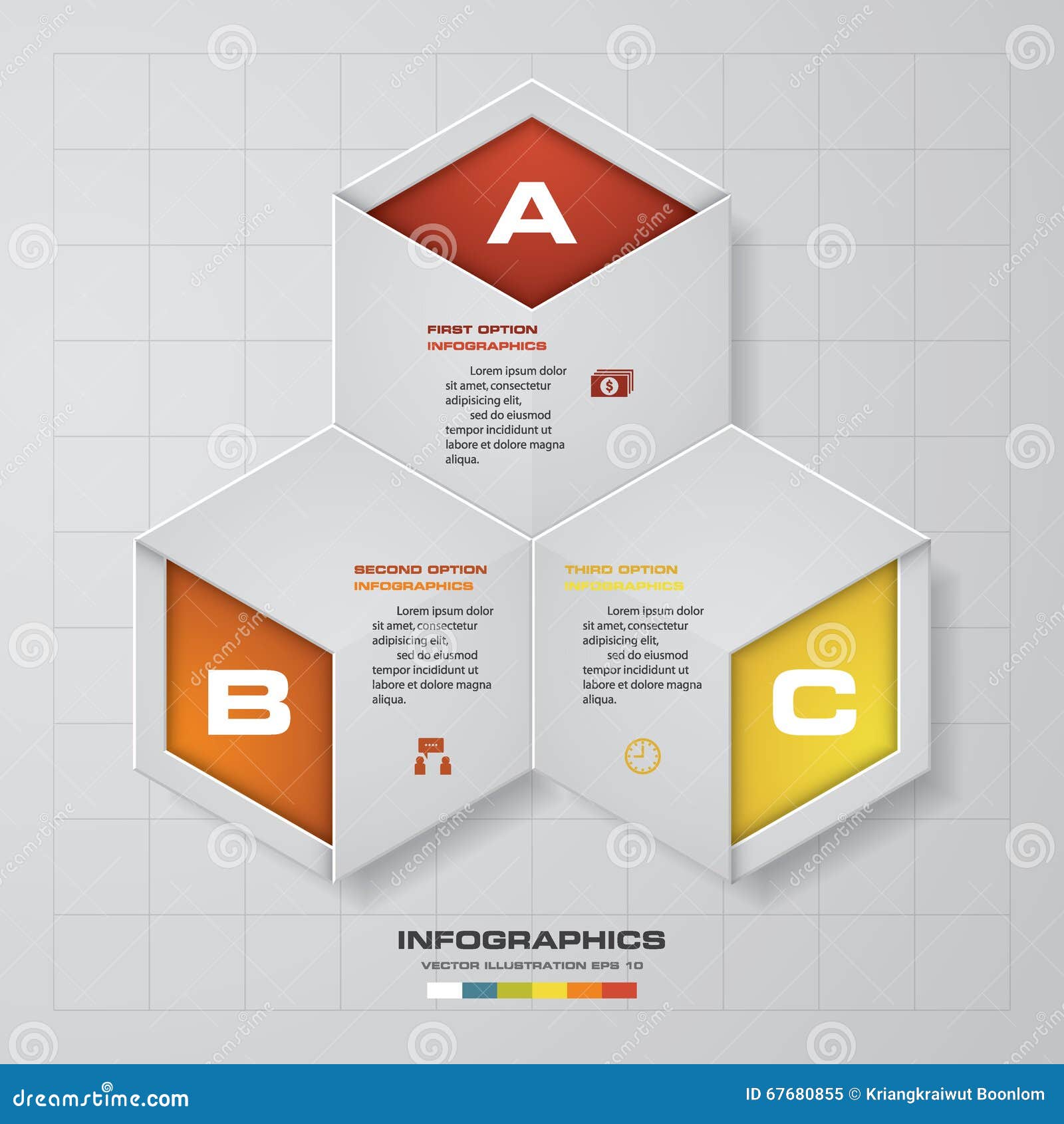 3 Steps Chart Template. Vector. Stock Vector - Illustration of chart ...