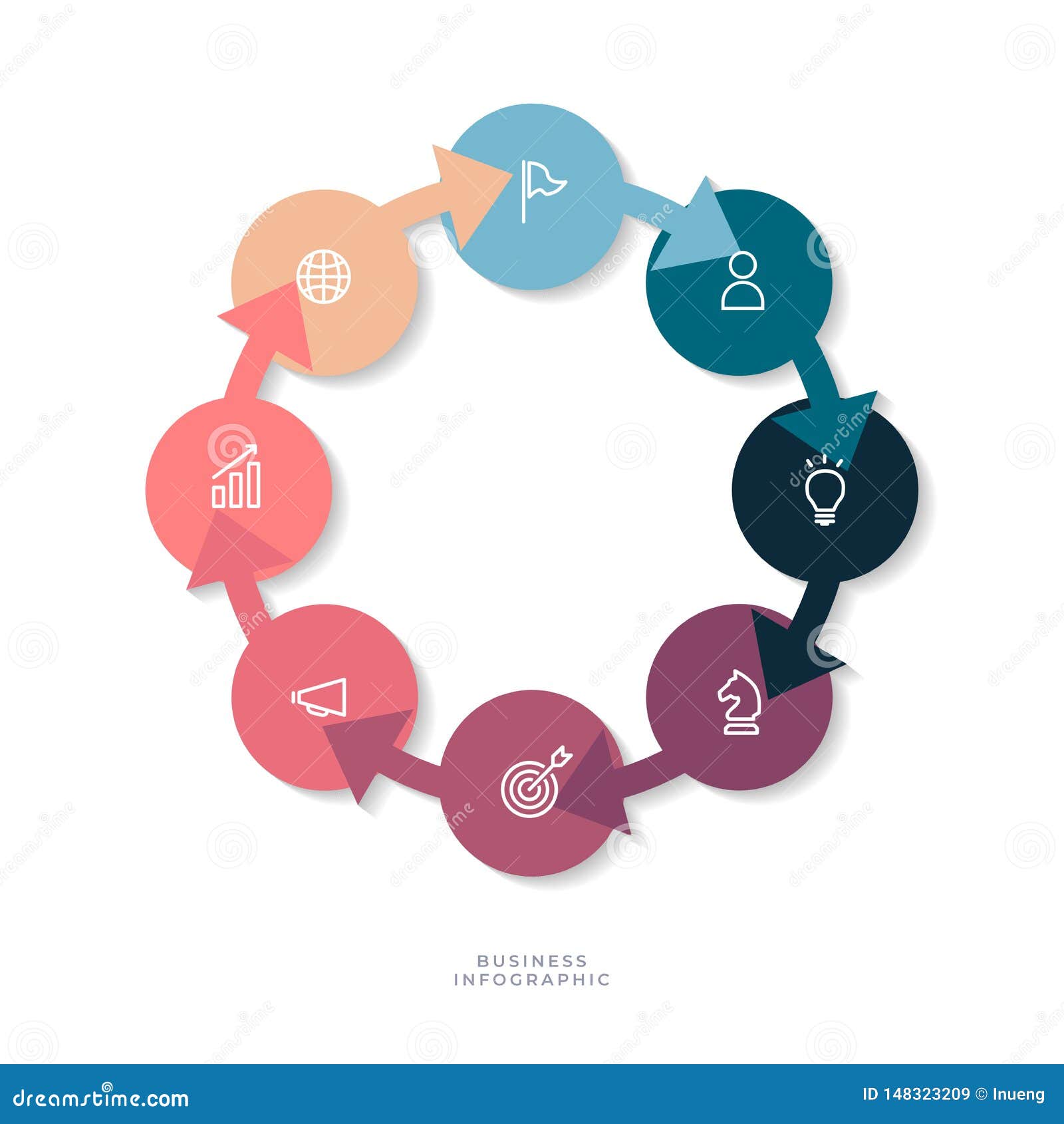 8 Steps Circle Chart with Business Icon, Circle Infographic or Circular ... 8 Steps Circle Chart with Business Icon, Circle Infographic or Circular ...