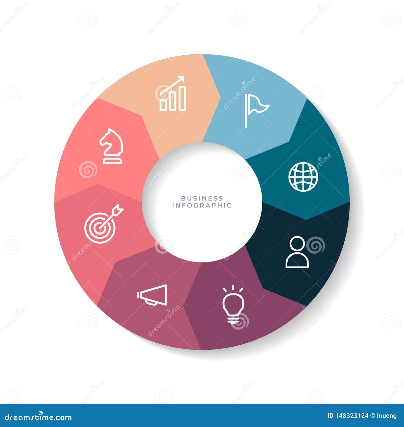 8 Steps Circle Chart with Business Icon, Circle Infographic or Circular ...