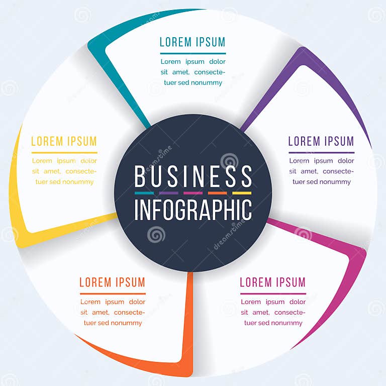5 Steps Circle Infographic Design 5 Steps, Objects, Elements or Options ...