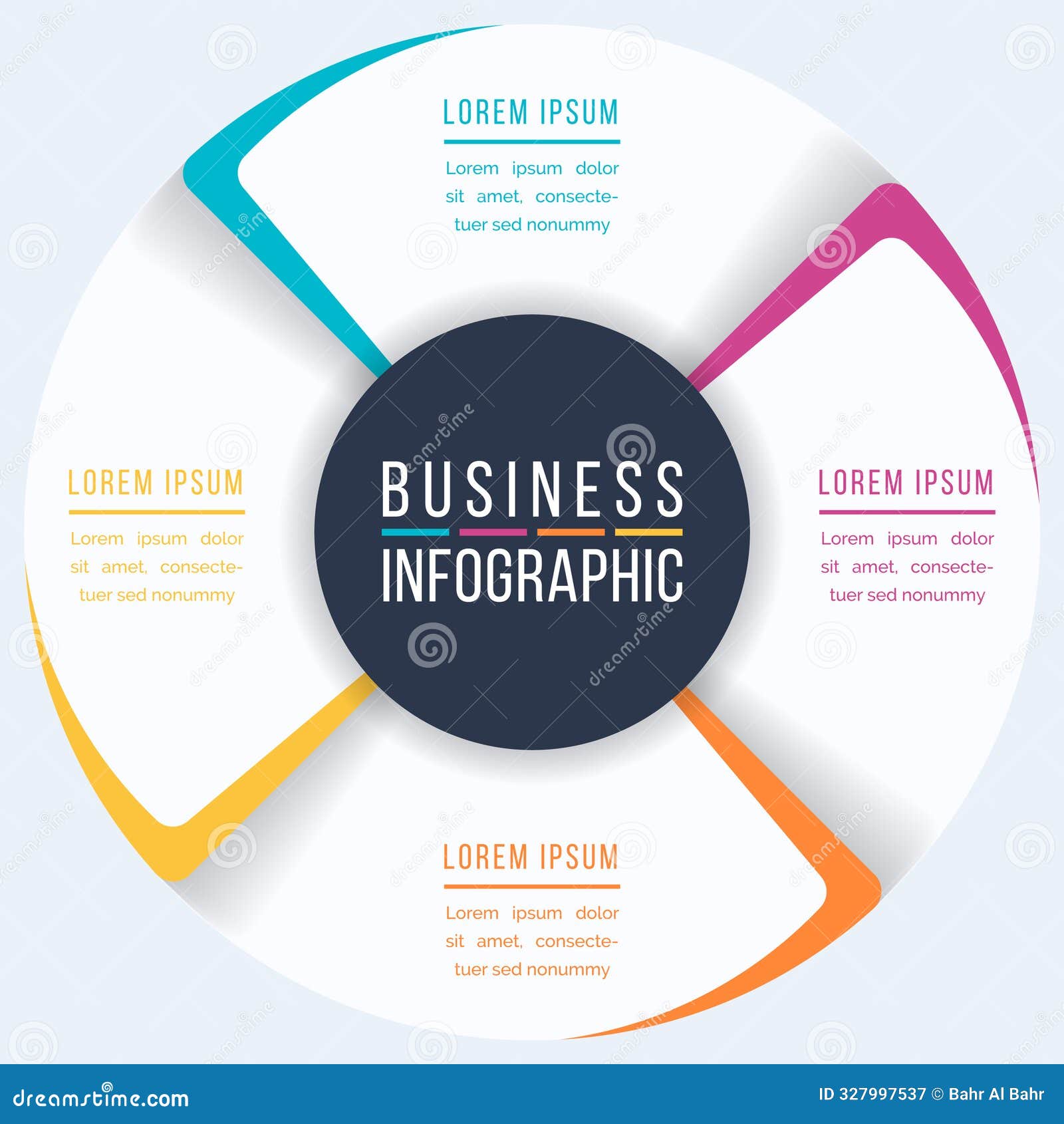 4 Steps Circle Infographic Design 4 Steps, Objects, Elements or Options ...