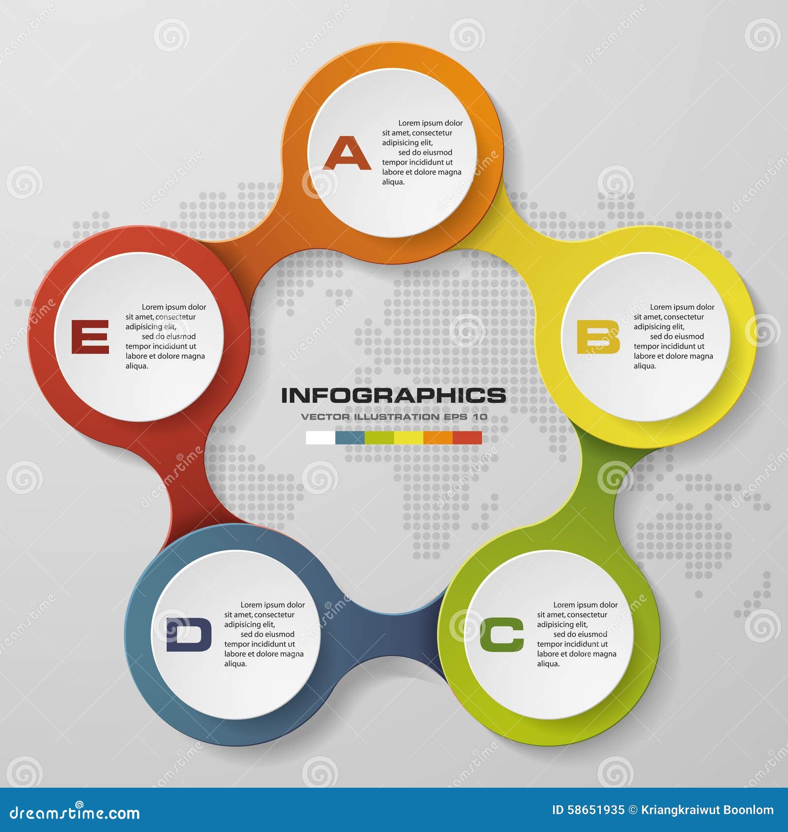 5 Steps Circle Infographics Diagram. Stock Vector - Illustration of ...