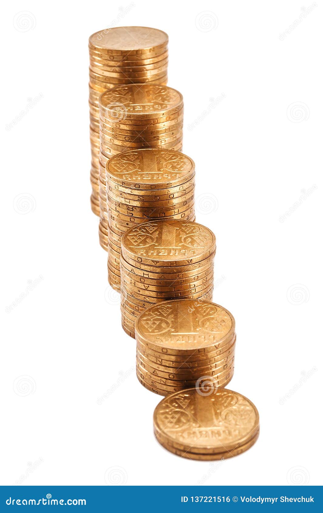 Steps of coins isolated stock photo. Image of chart - 137221516