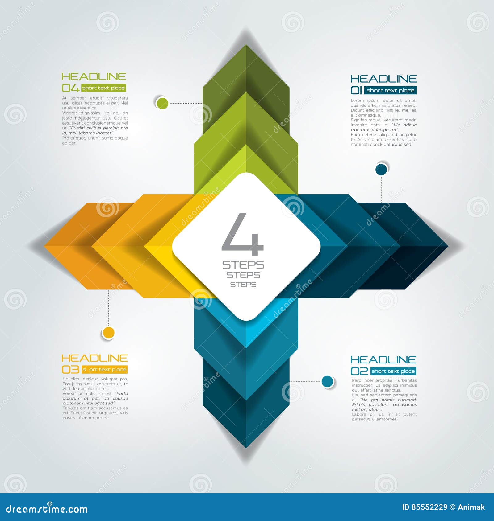 4 Steps Connected Infographic. Stock Vector - Illustration of info ...