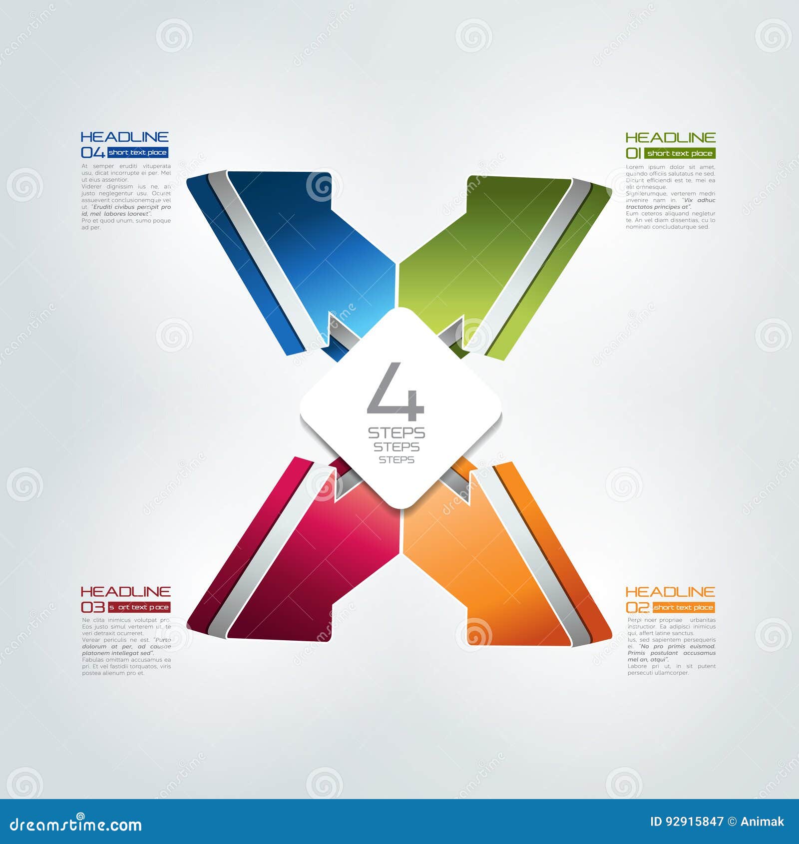 4 Steps Connected Infographic Stock Vector - Illustration of concept ...