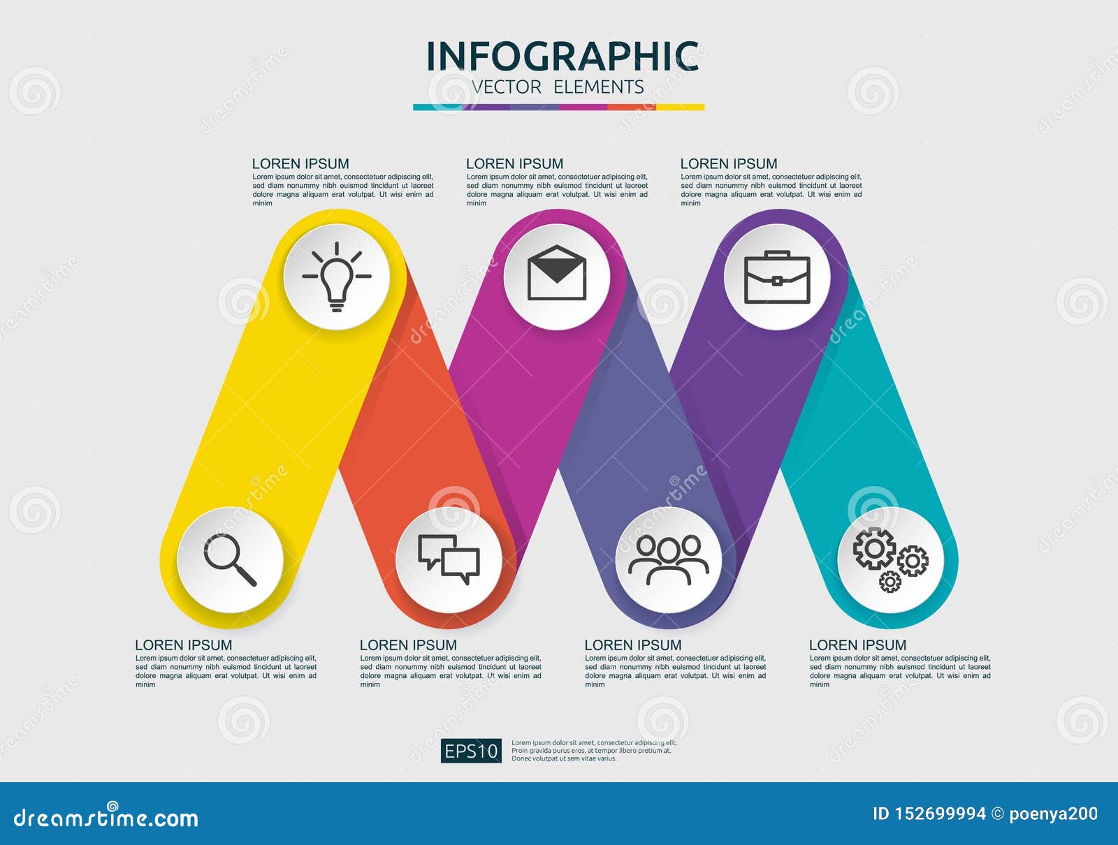 6 Steps Connection Infographic Element Design Template For Diagram ...