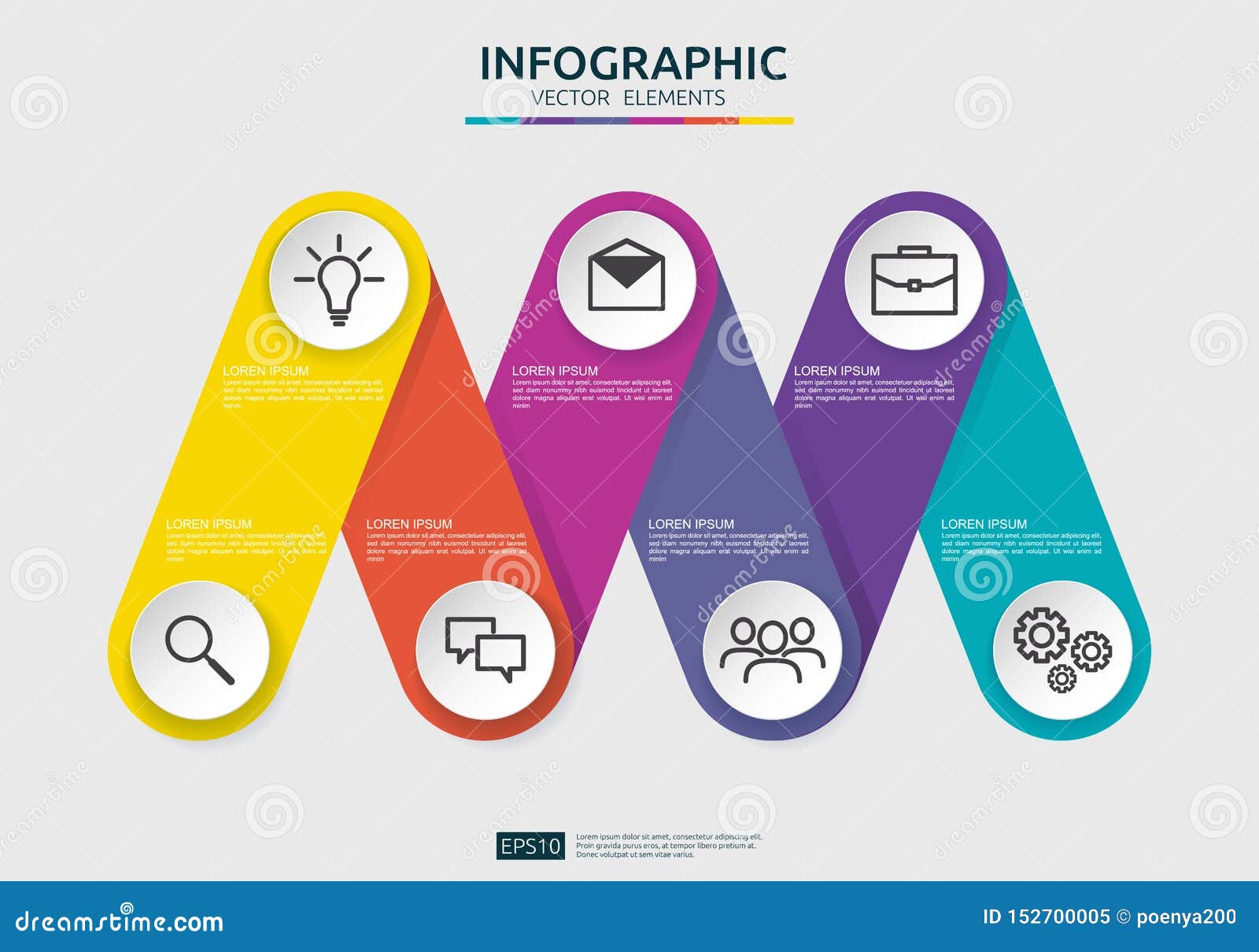 6 Steps Connection Infographic Element Design Template for Diagram ...