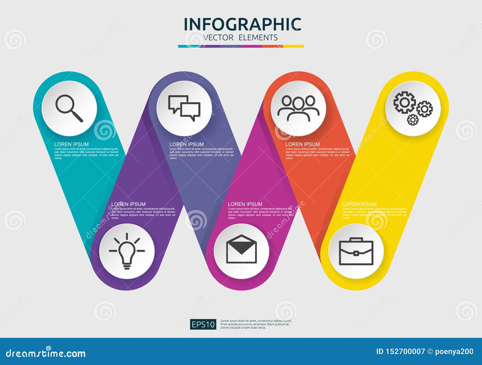 6 Steps Connection Infographic Element Design Template For Diagram ...