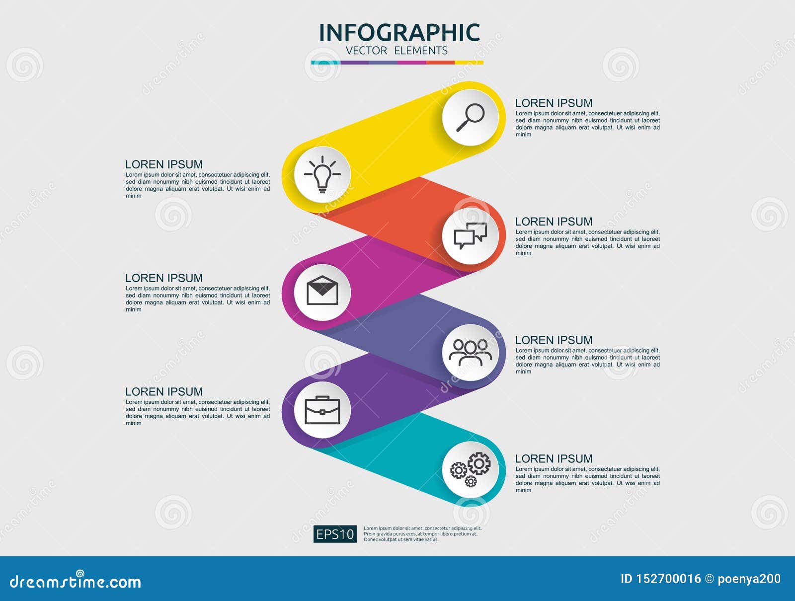 6 Steps Connection Infographic Element Design Template for Diagram ...