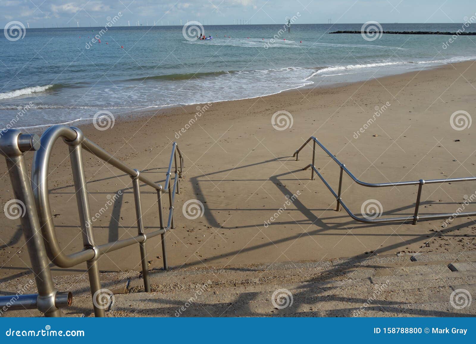 Sunken Steps stock photo. Image of rails, beach, steps - 158788800