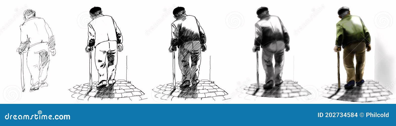 Steps in the Creative Process of a Drawing Stock Illustration ...