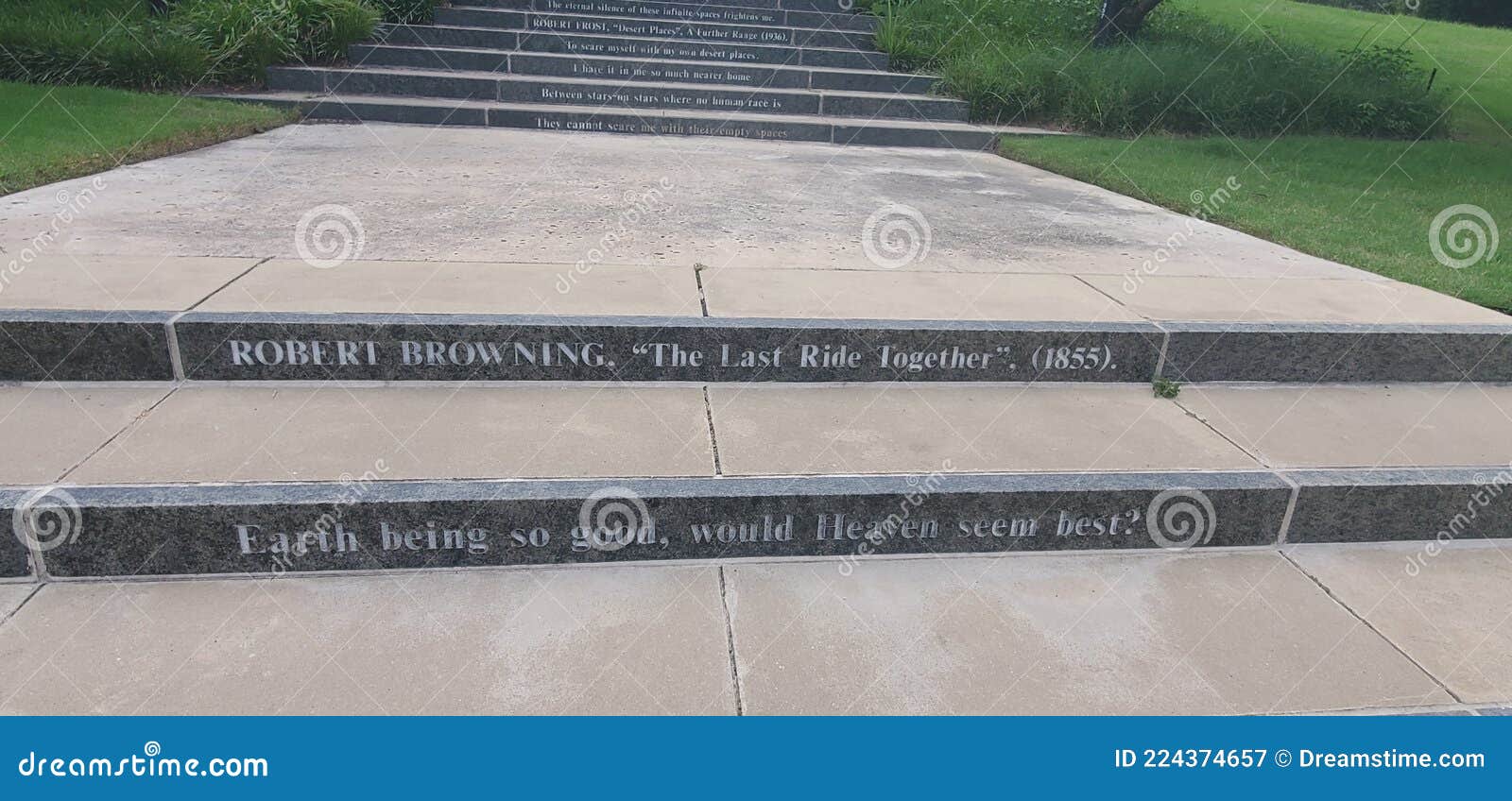 Steps with Encouraging Words Stock Image - Image of backyard, wall ...