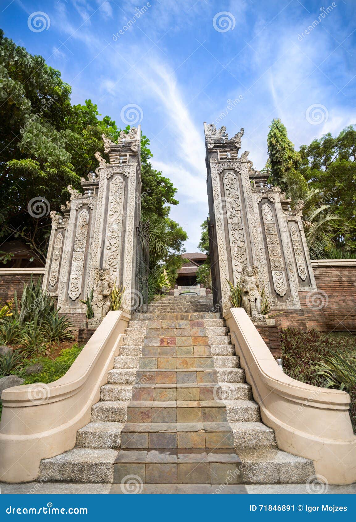 Steps at the Entrance To the Temple Stock Image - Image of roof ...