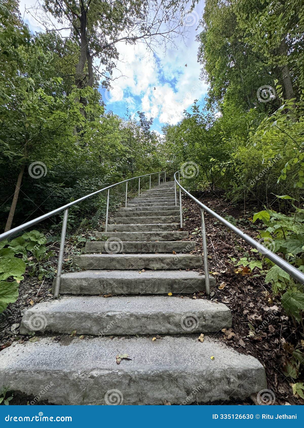 Steps at Fall Creek Suspension Bridge in Ithaca, New York Stock Photo ...