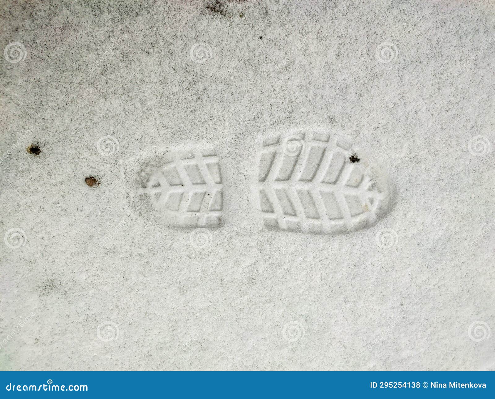 Steps on the First Snow. Footprints in the Snow Stock Photo - Image of ...