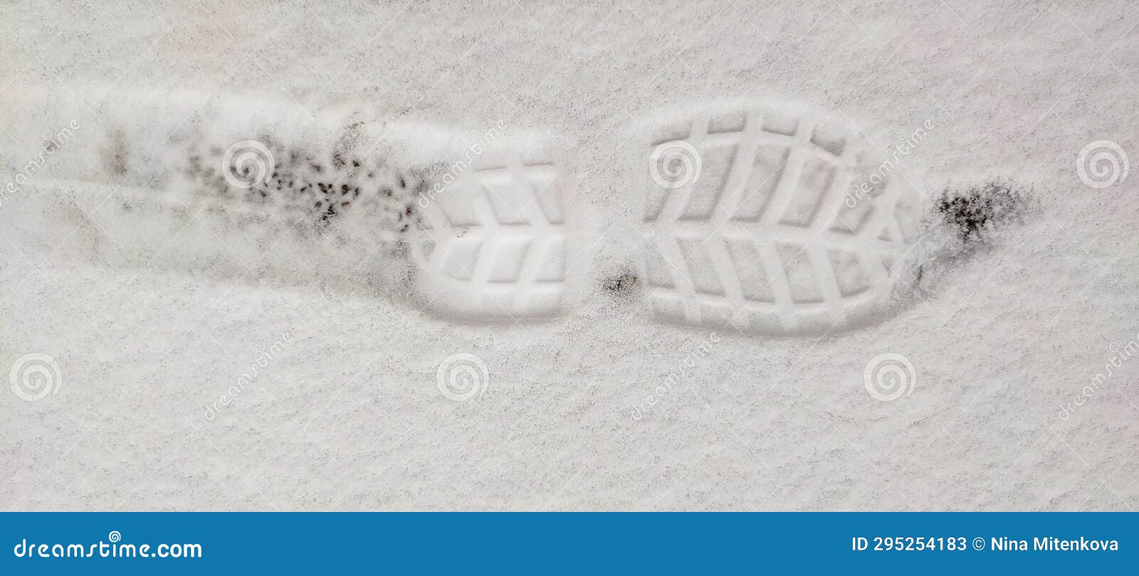 Steps on the First Snow. Footprints in the Snow Stock Image - Image of ...