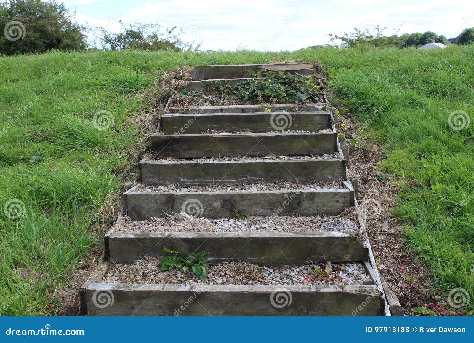 Steps on flood barrier stock photo. Image of flood, millennium - 97913188