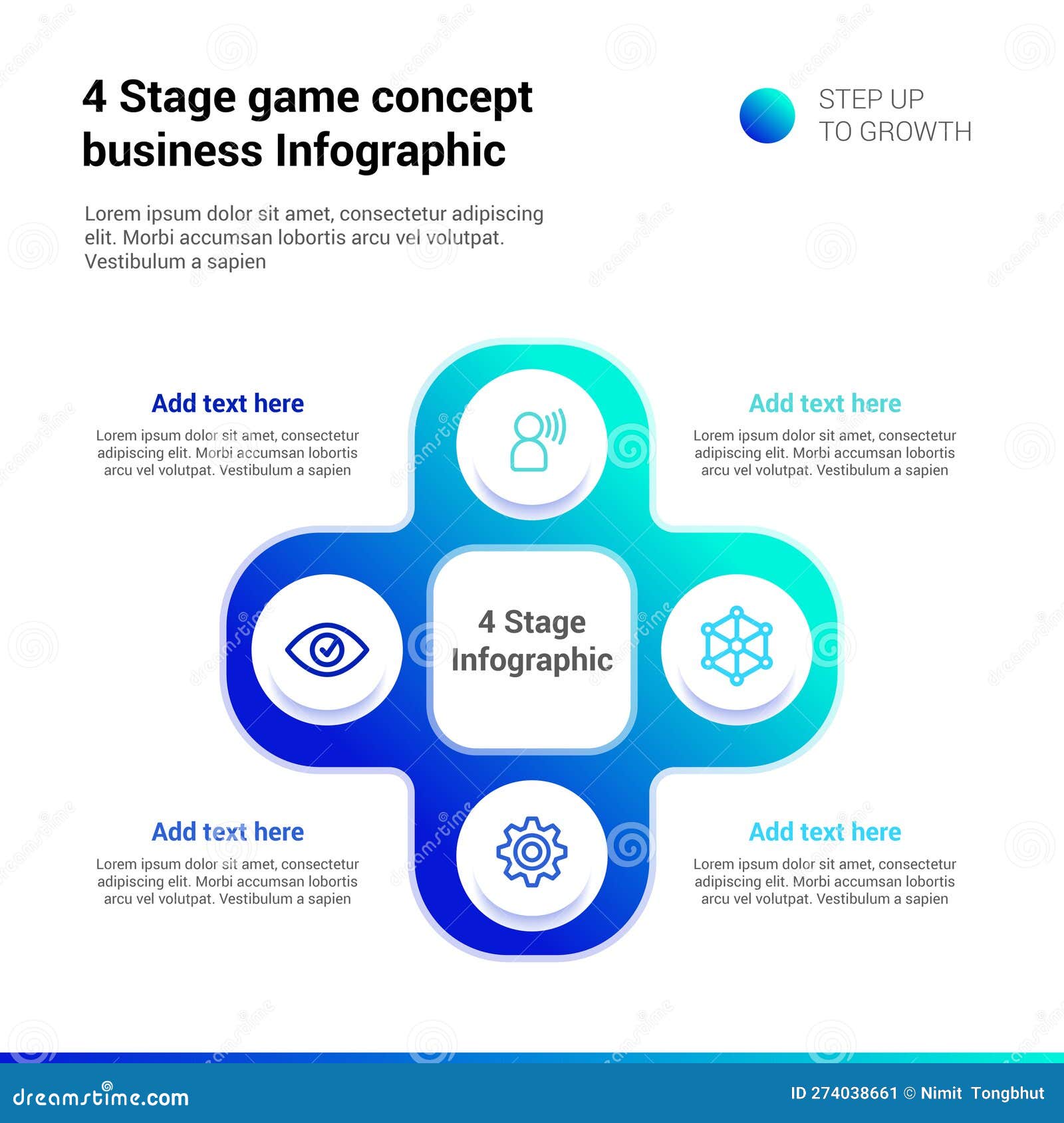 4 Stage Game Workflow Concept Infographic Stock Vector - Illustration ...