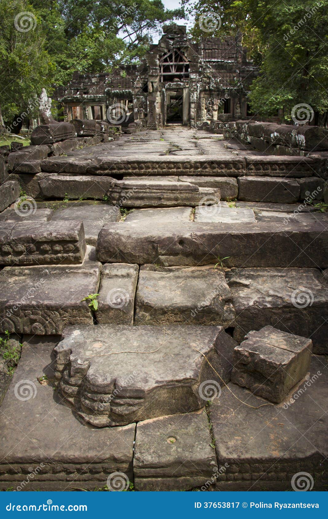 Steps in Front of Ancient Temple in Angkor Wat Stock Image - Image of ...