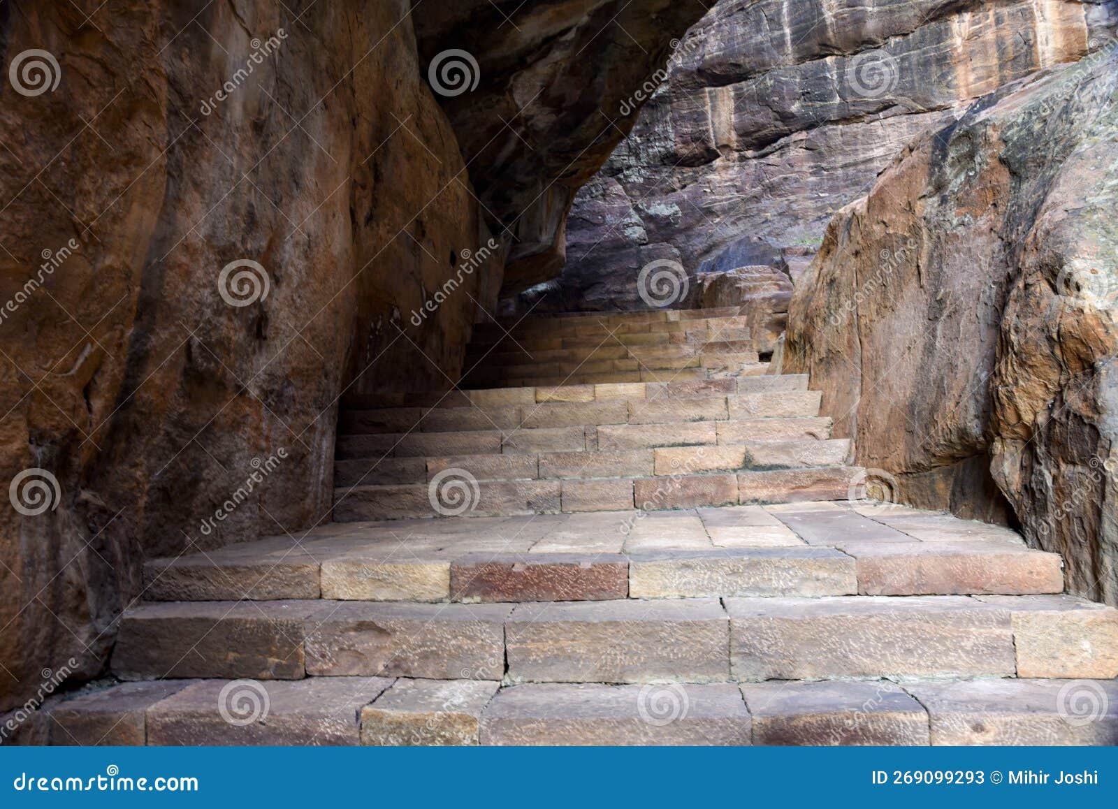 Steps Going To the Top of the Badami Fort in Karnataka, India Stock ...