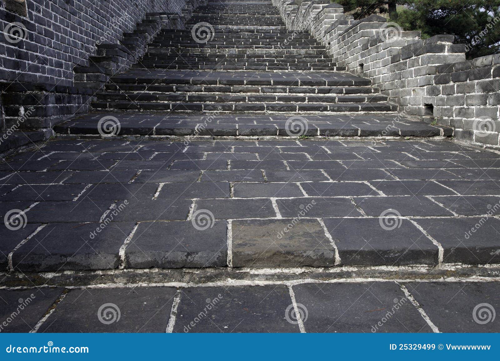 Steps of the Great Wall stock image. Image of wall, climb - 25329499