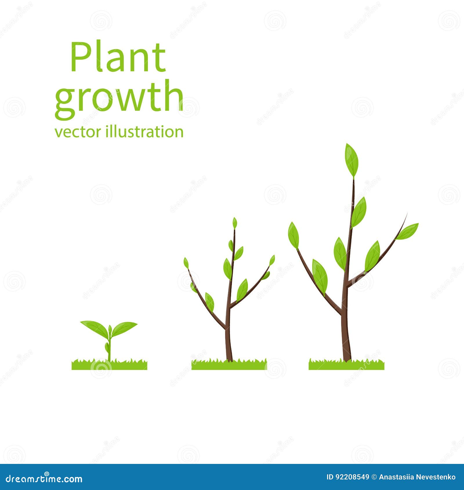 Steps growth tree stock vector. Illustration of gardening - 92208549