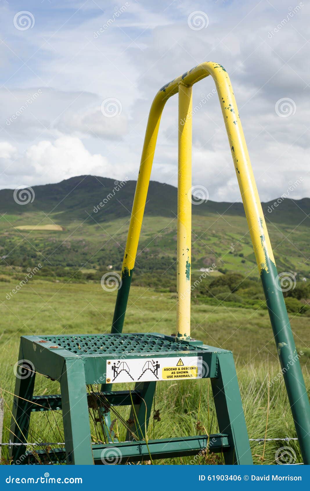 Steps and Handrail Over a Ditch Stock Photo - Image of footpath ...