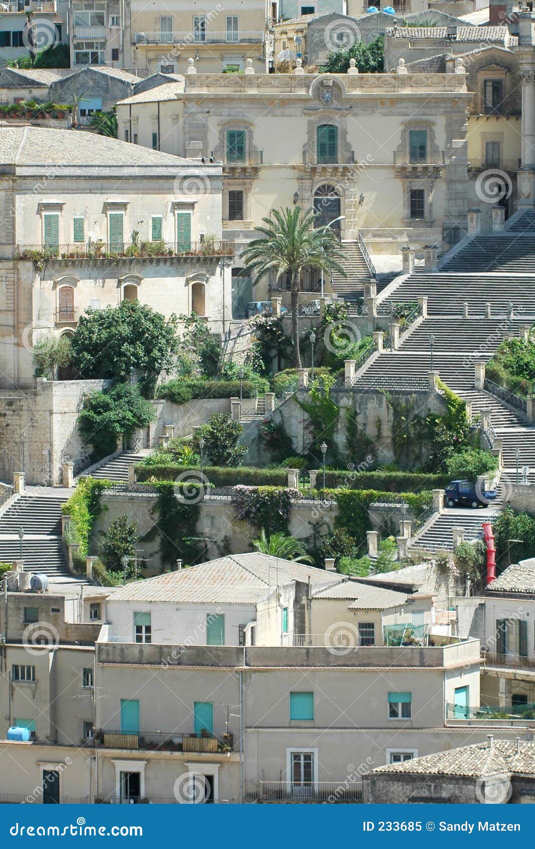 Steps in historic town stock image. Image of sicily, residential - 233685