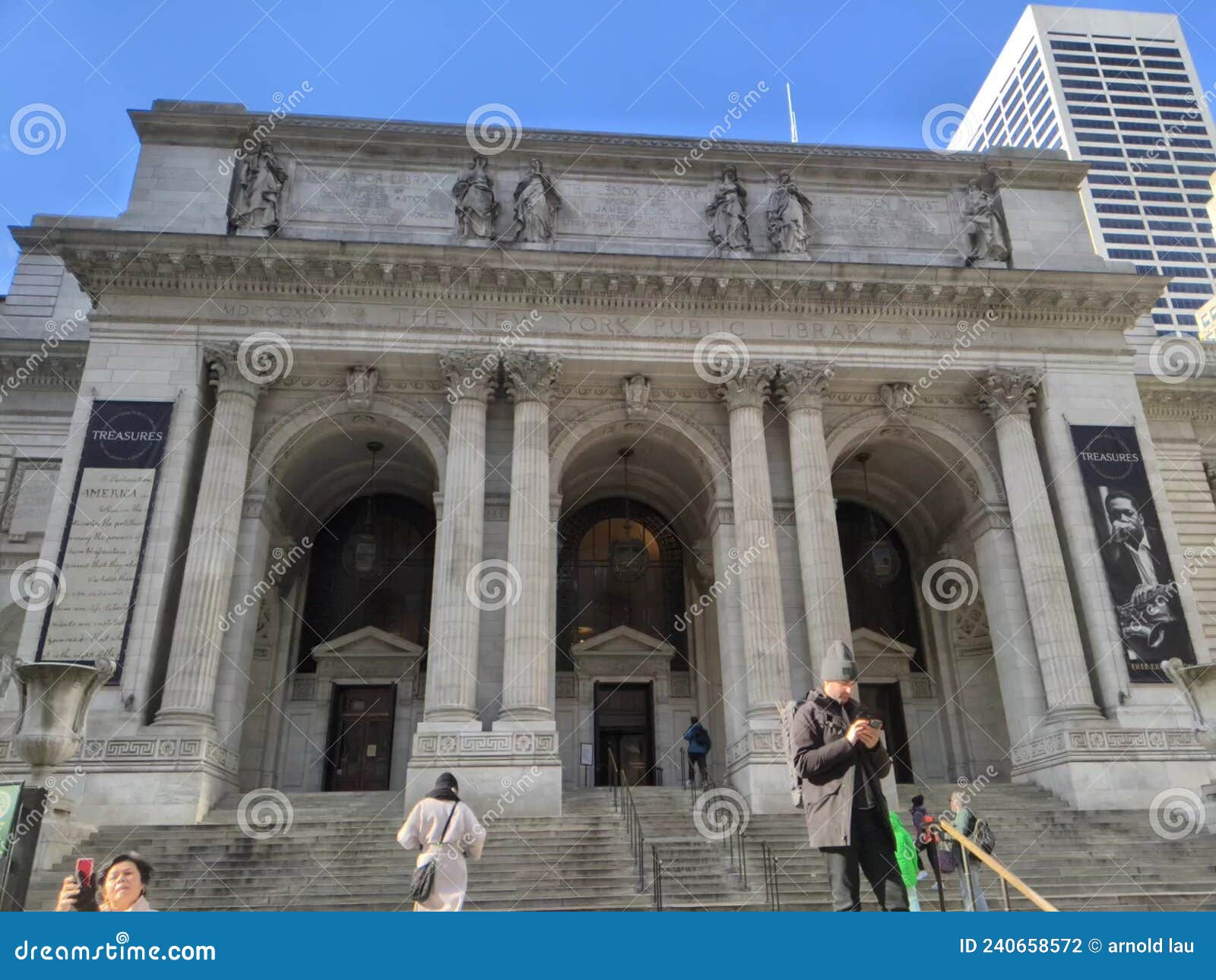 On Steps of Historical Building Public Library Editorial Photography ...