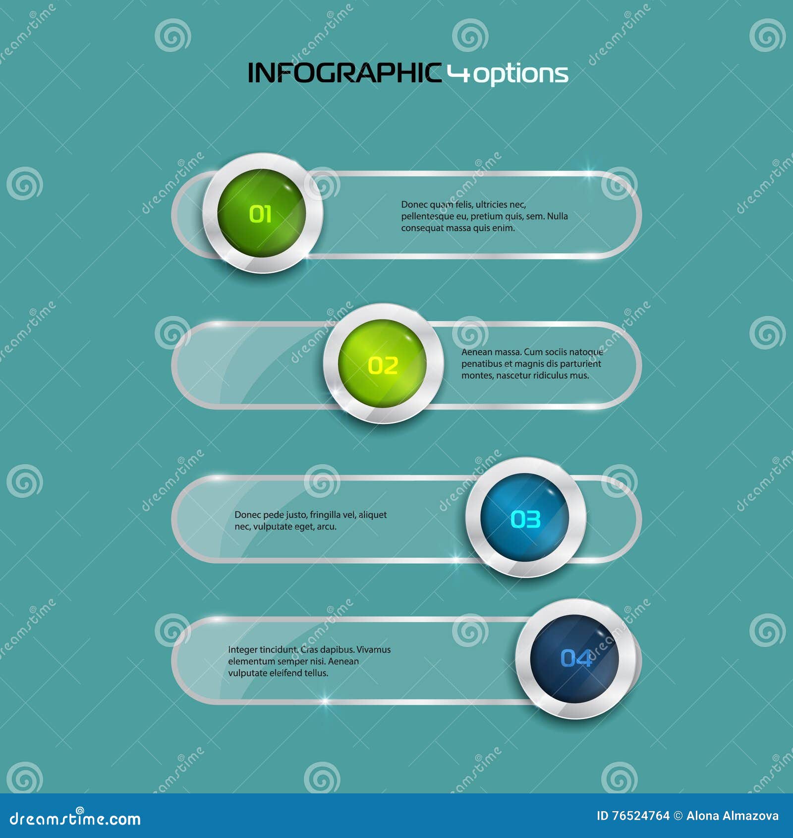 4 Steps Horizontal Infographic Element Stock Vector - Illustration of ...