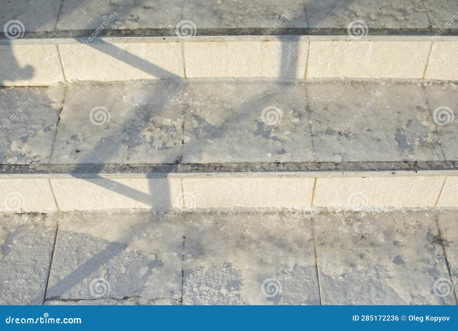 Steps in Ice. Snow on Stuupenki Stock Photo - Image of canyon, color ...