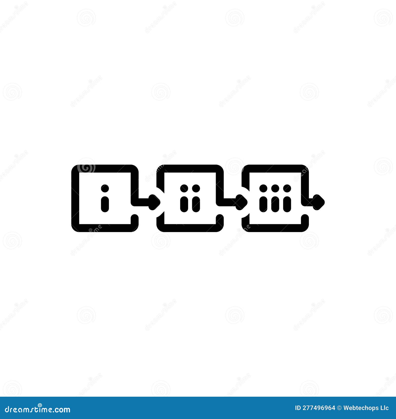 Black Line Icon for Steps, Processes and Workflow Stock Vector ...