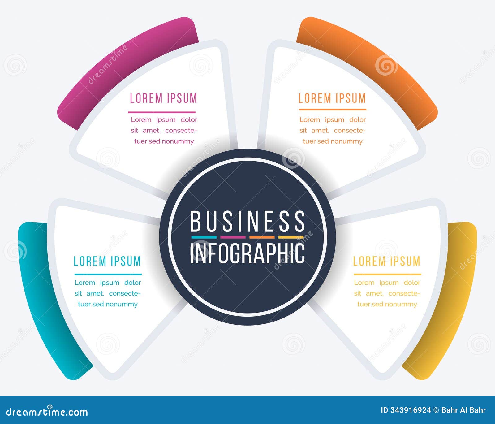 4 Steps Infographic Business Information 4 Objects, Steps, Elements or ...