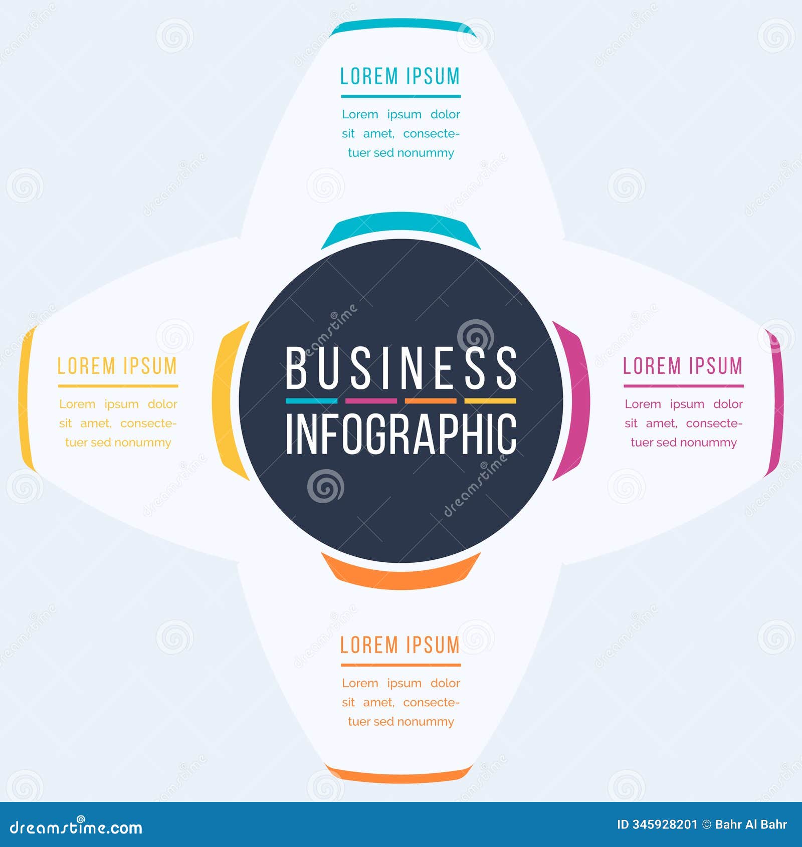 4 Steps Infographic Circle Design 4 Steps, Objects, Elements or Options ...