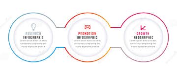 3 Steps Infographic Circular Process Chart Banner Design Stock Vector ...