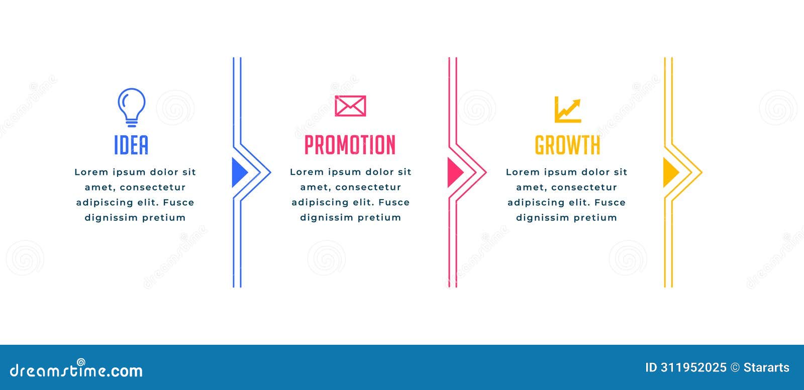 3 Steps Infographic Element Chart Banner for Business Growth Stock ...
