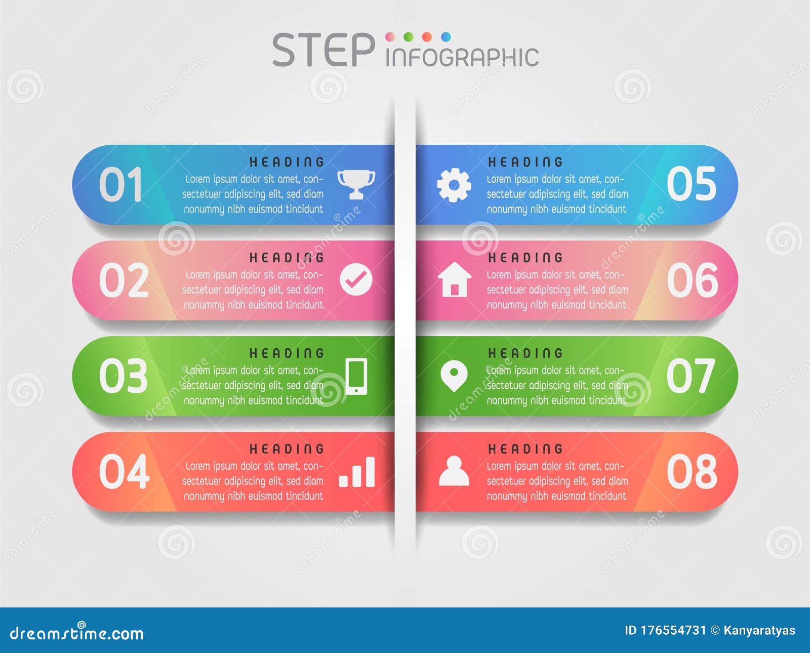 Infographic 8 Process Flow Path Stock Illustrations – 32 Infographic 8 ...
