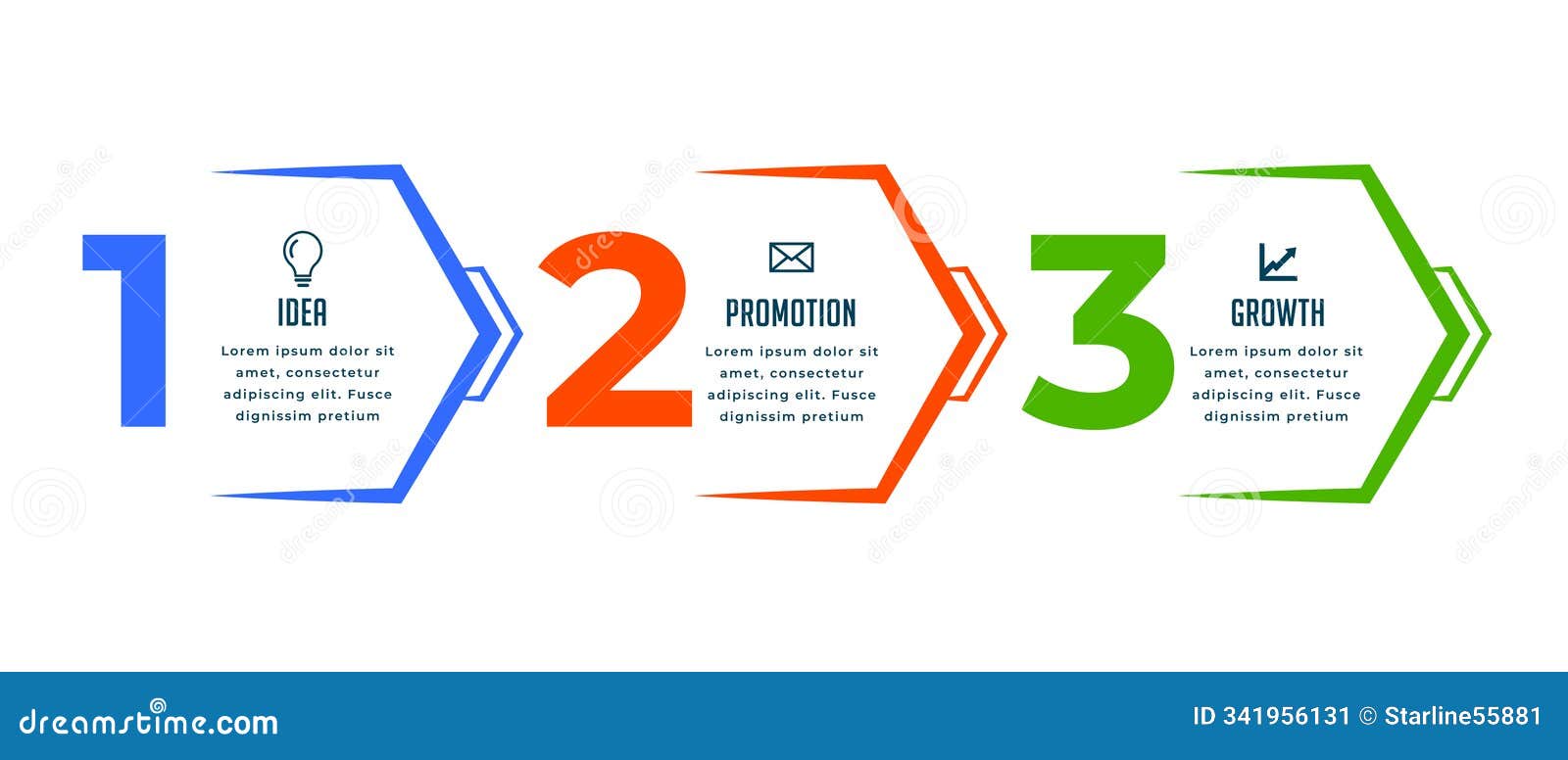 3 Steps Infographic Option Chart Banner for Dynamic Corporate ...