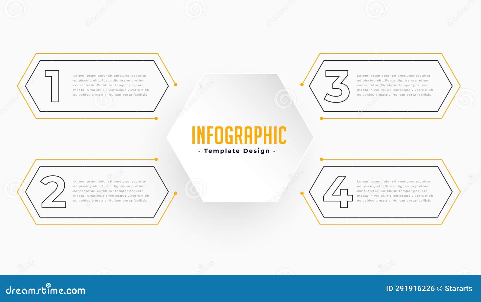 4 Steps Infographic Sequence Timeline Template in Geometric Style Stock ...