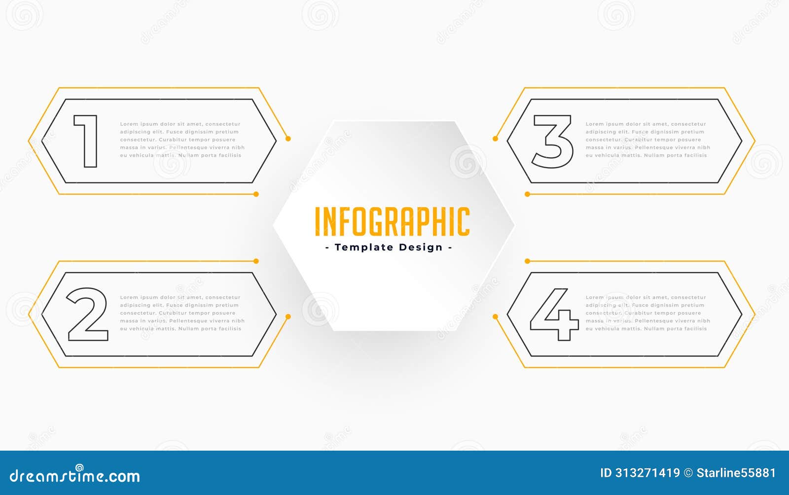 4 Steps Infographic Sequence Timeline Template in Geometric Style Stock ...