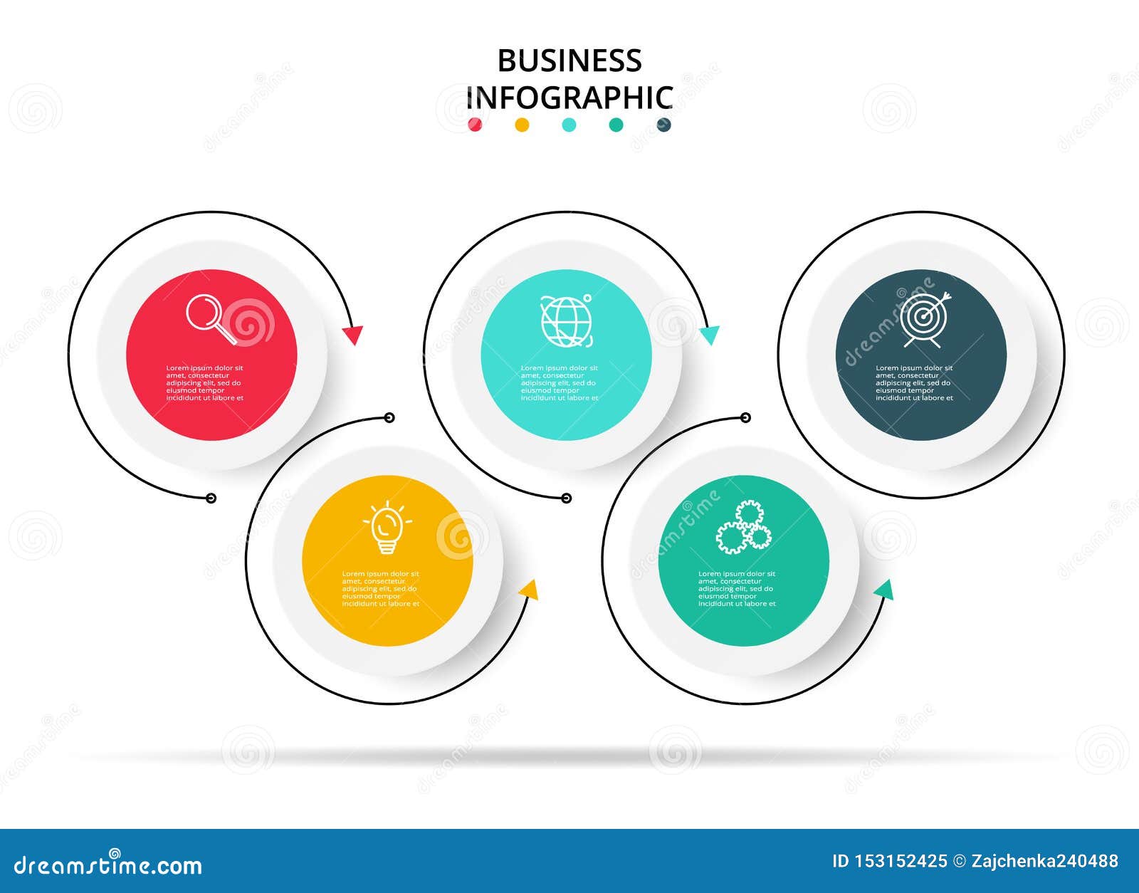 5 Steps Infographic Template. Business Concept Infographic Can Be Used ...