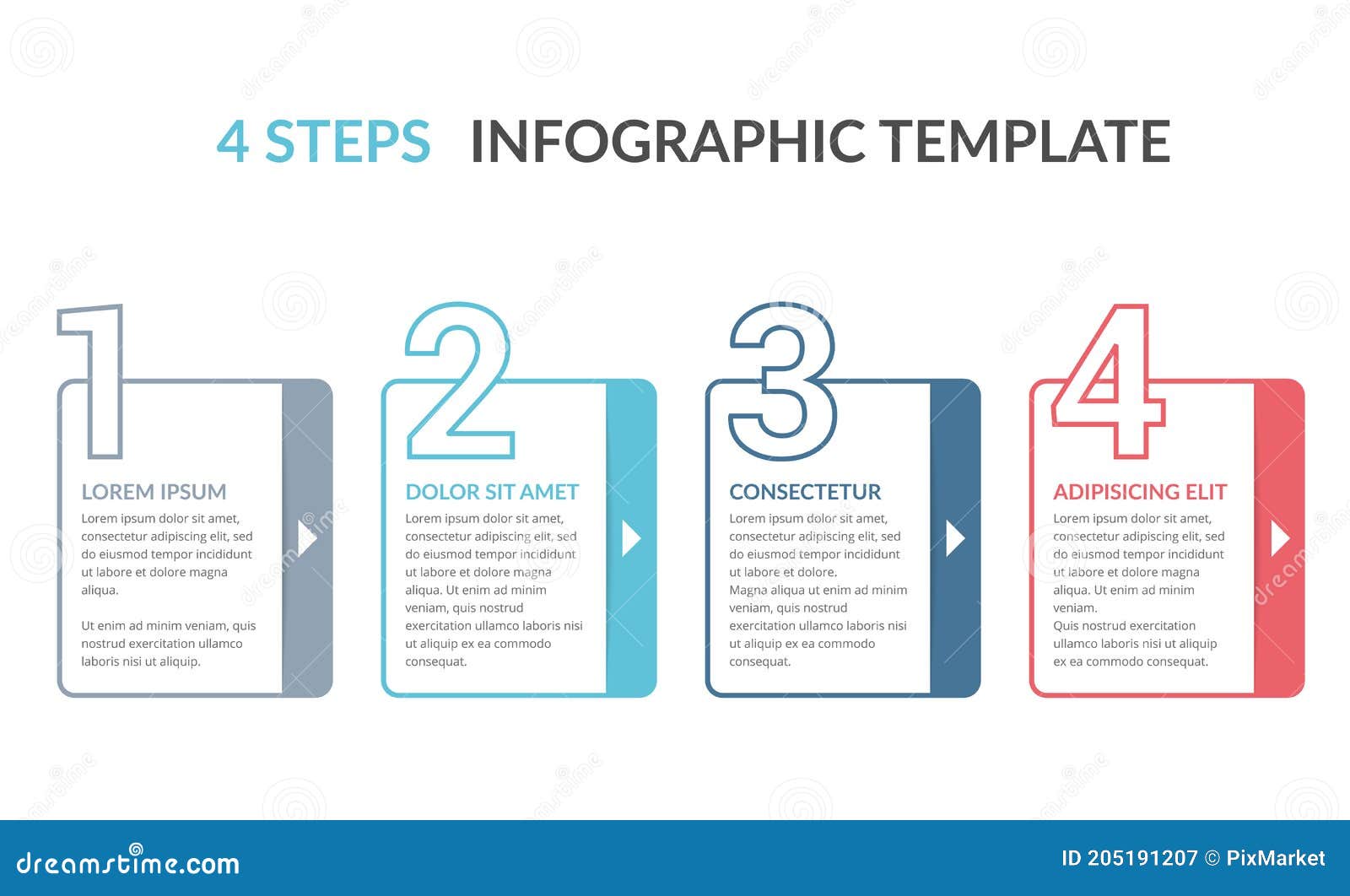 4 Steps - Infographic Template Stock Vector - Illustration of color ...